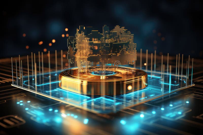 Cloud Computing Transfer Big Data on Internet. Futuristic Digital ...