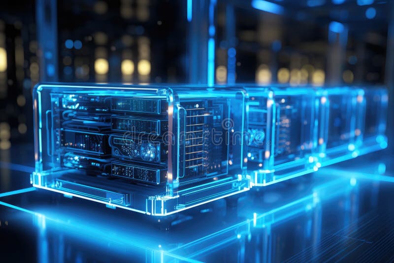 Cloud Computing Transfer Big Data on Internet. Futuristic Digital ...