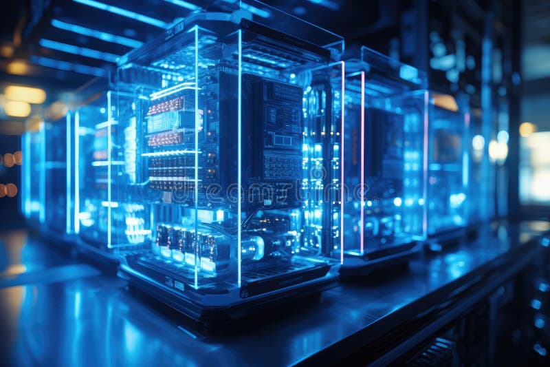 Cloud Computing Transfer Big Data on Internet. Futuristic Digital ...