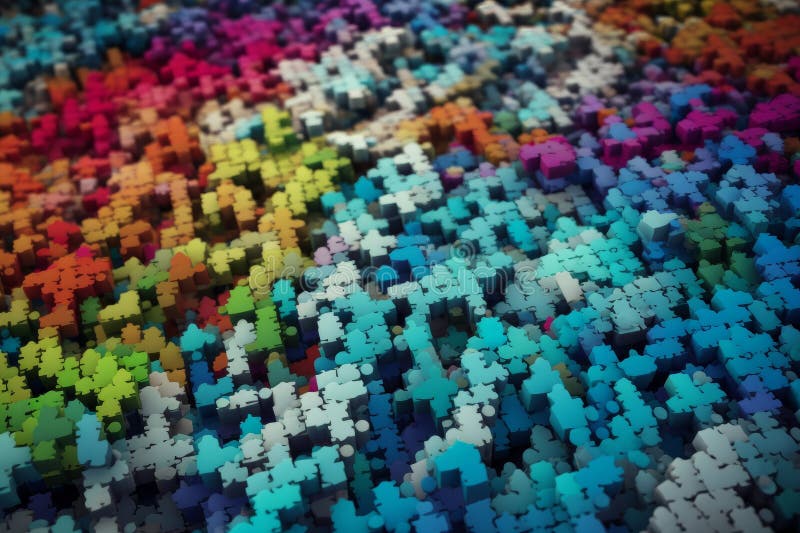 Cloud Computing: Uniting Data in Colorful Puzzle Pieces Stock ...