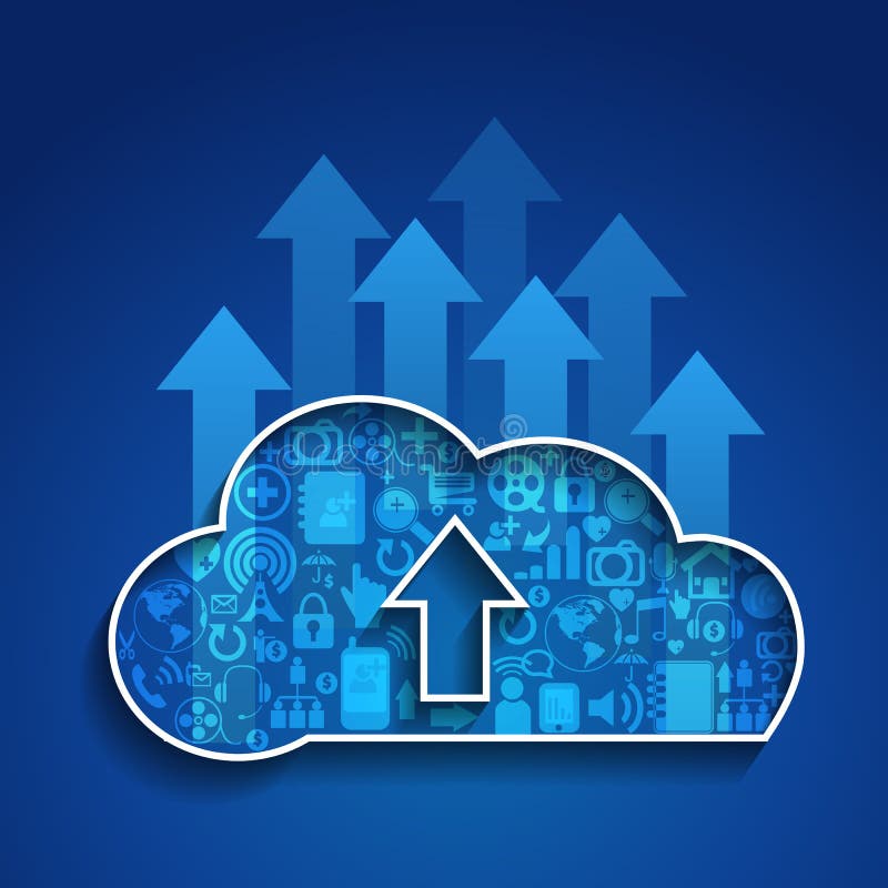 Cloud Hosting.Cloud Computing Concept with Icon,social Network Group ...