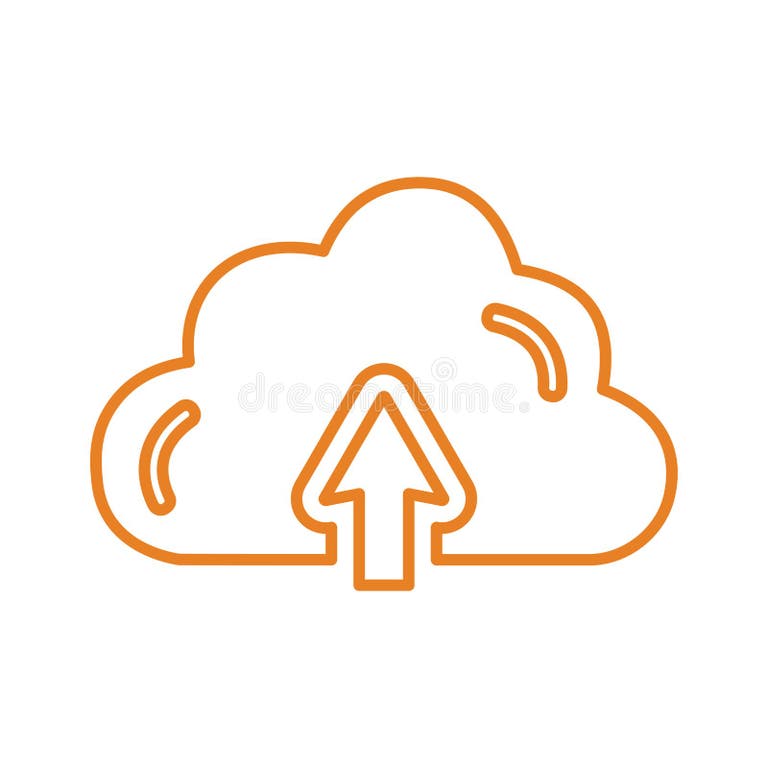 Cloud, Computing, Upload Outline Icon. Line Vector Design Stock Illustration - Illustration of ...