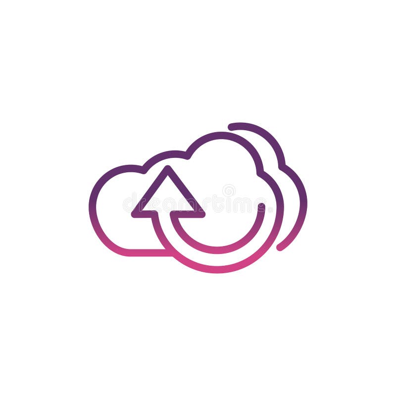 Cloud Computing Upload Network Social Media Icon Line Stock Vector Illustration Of Line
