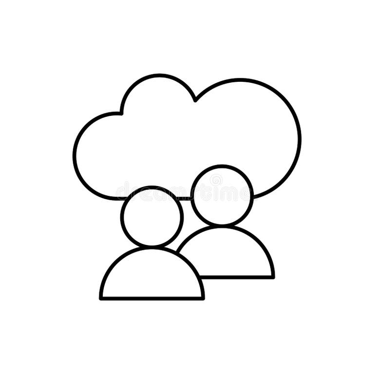 Cloud Computing, Users, SEO Icon. Simple Line, Outline Vector Elements ...