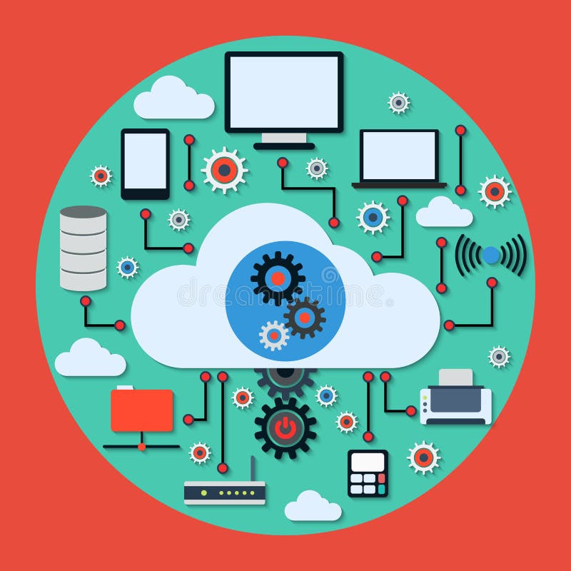 Cloud Computing Vector Concept Stock Vector - Illustration of desktop ... Cloud Computing Vector Concept Stock Vector - Illustration of desktop ...