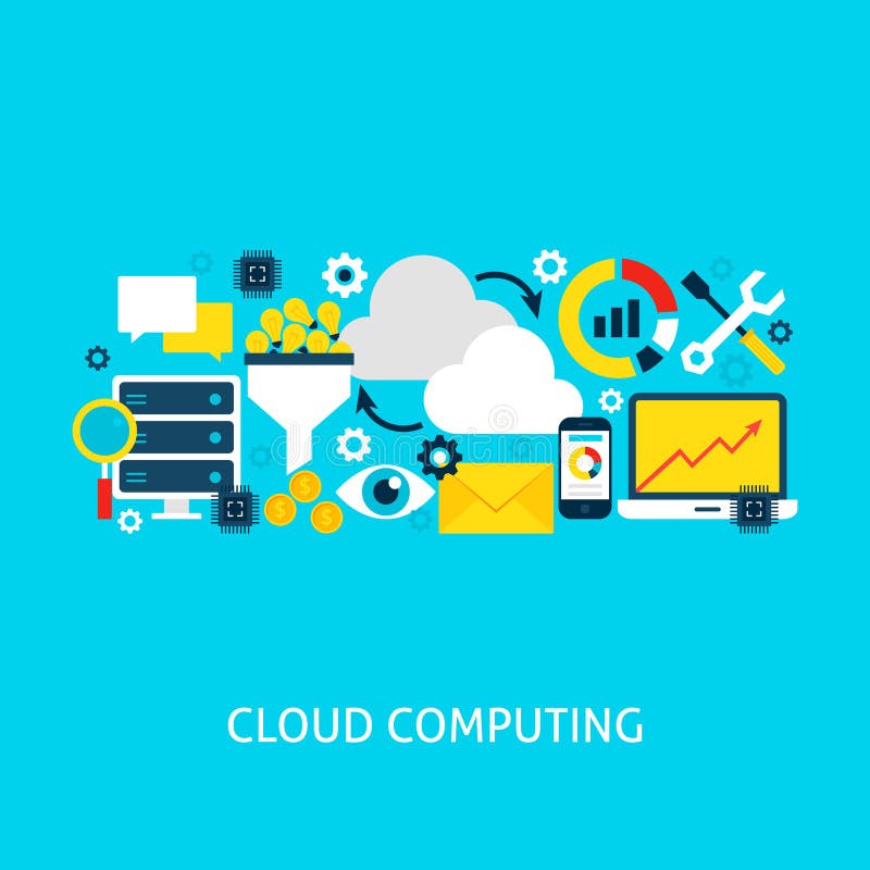 Cloud Computing Vector Flat Concept Stock Vector - Illustration of ...