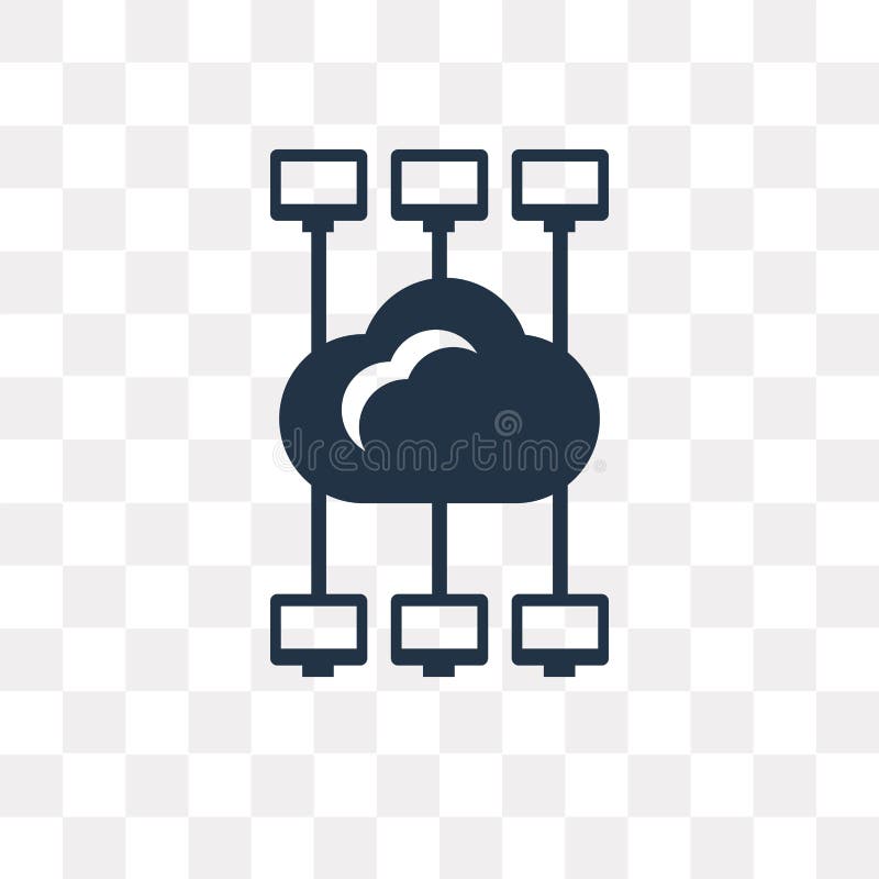 Cloud Computing Vector Icon Isolated on Transparent Background, Stock ...