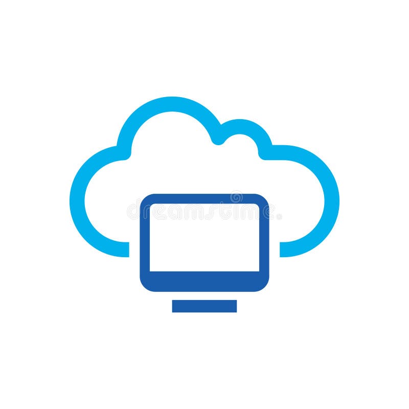 Cloud Computing Vector Icon Logo Design Stock Vector - Illustration of ...