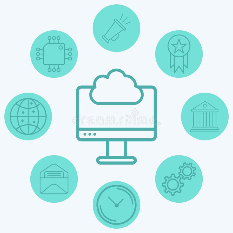 Cloud Computing Vector Icon Sign Symbol Stock Illustration ...