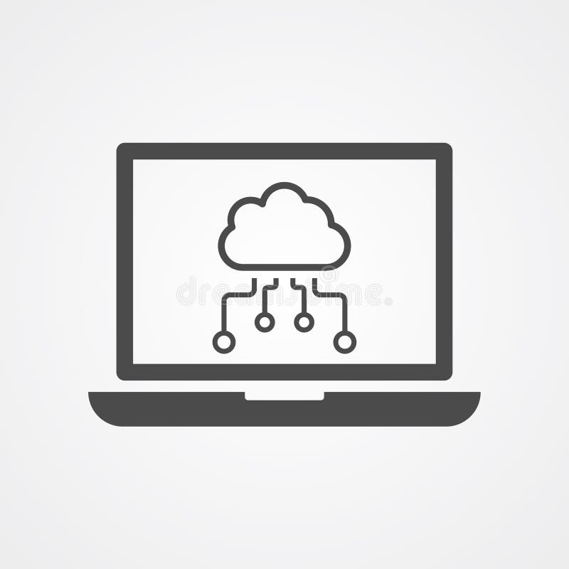 Cloud Computing Vector Icon Sign Symbol Stock Vector - Illustration of ...