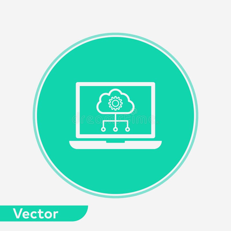 Cloud Computing Vector Icon Sign Symbol Stock Vector - Illustration of ...