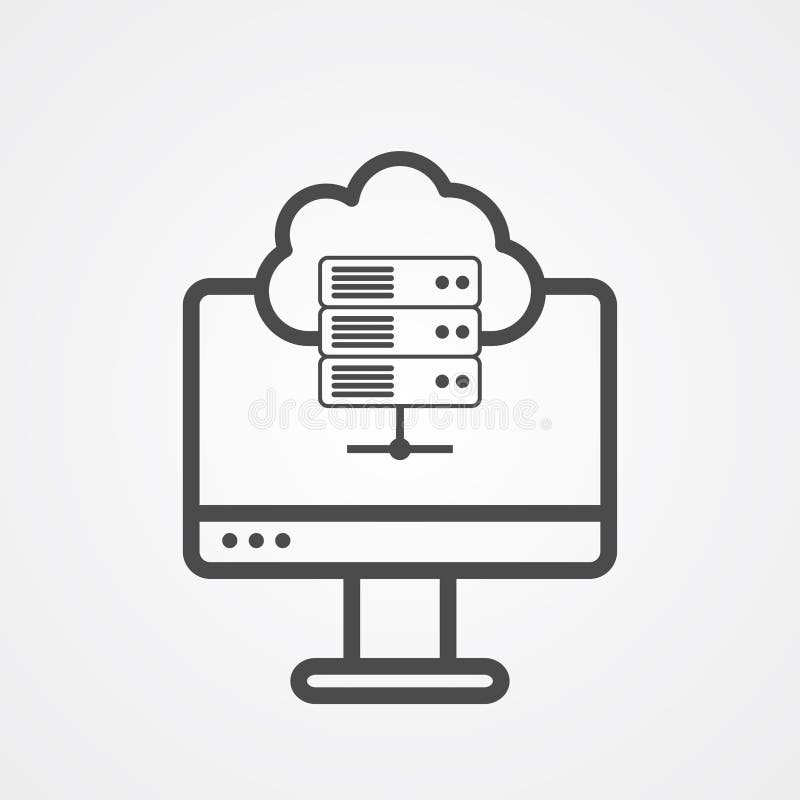 Cloud Computing Vector Icon Sign Symbol Stock Vector - Illustration of ...