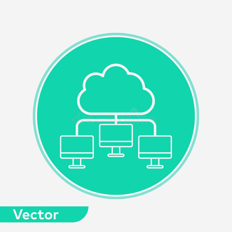 Cloud Computing Vector Icon Sign Symbol Stock Vector - Illustration of ...