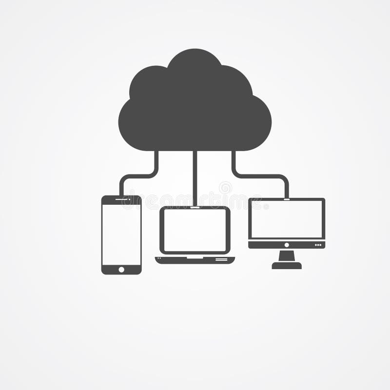 Cloud Computing Vector Icon Sign Symbol Stock Vector - Illustration of ...