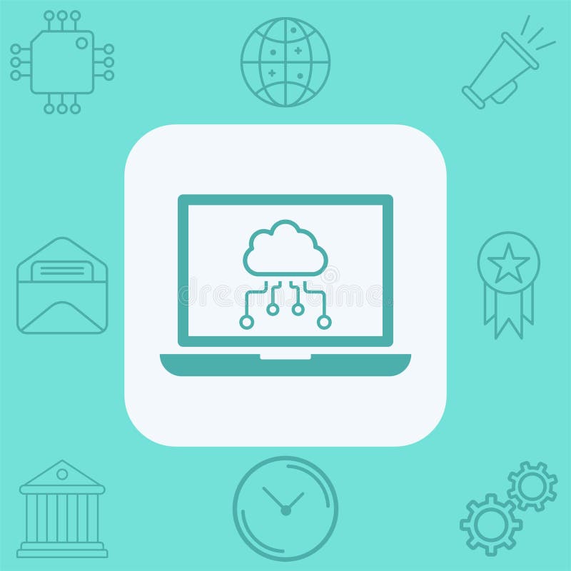 Cloud Computing Vector Icon Sign Symbol Stock Illustration ...