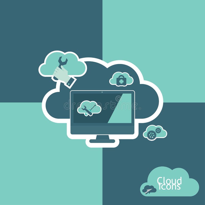 Cloud computing stock illustration. Illustration of computing - 55981469