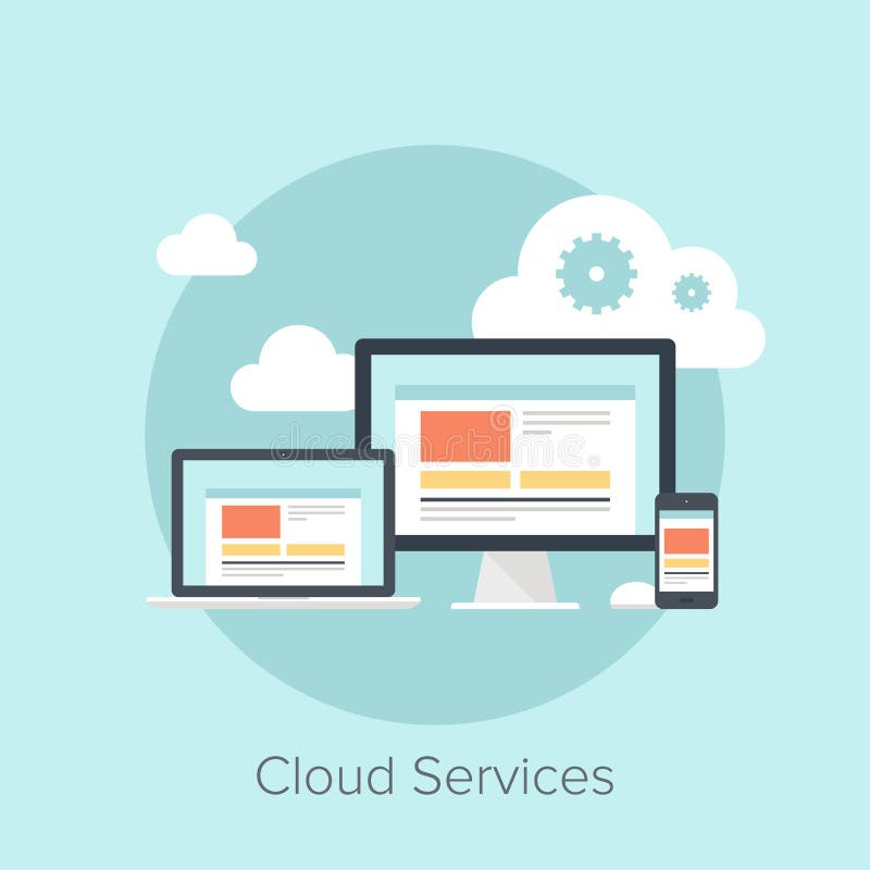 Cloud Computing Vector Illustration Concept Stock Vector - Illustration of internet, electrical ...
