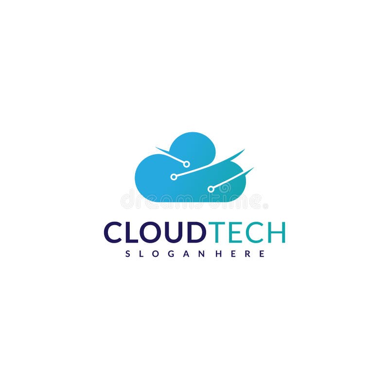 Cloud Computing Vector Logo. Cloud Tech Logo Design Stock Vector ...