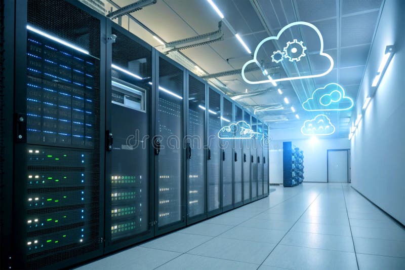 Cloud Computing and Virtual Storage Stock Illustration - Illustration ...