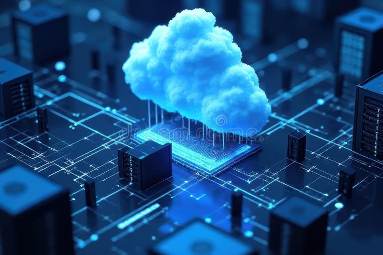 Cloud Computing Visualization - Data Center Infrastructure Stock ...