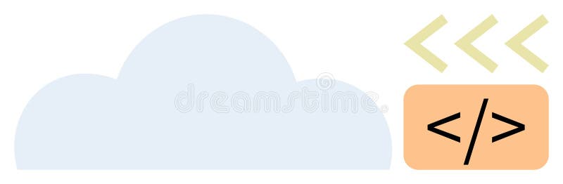 Cloud Computing and Web Development Concept with Code Tag and Data ...