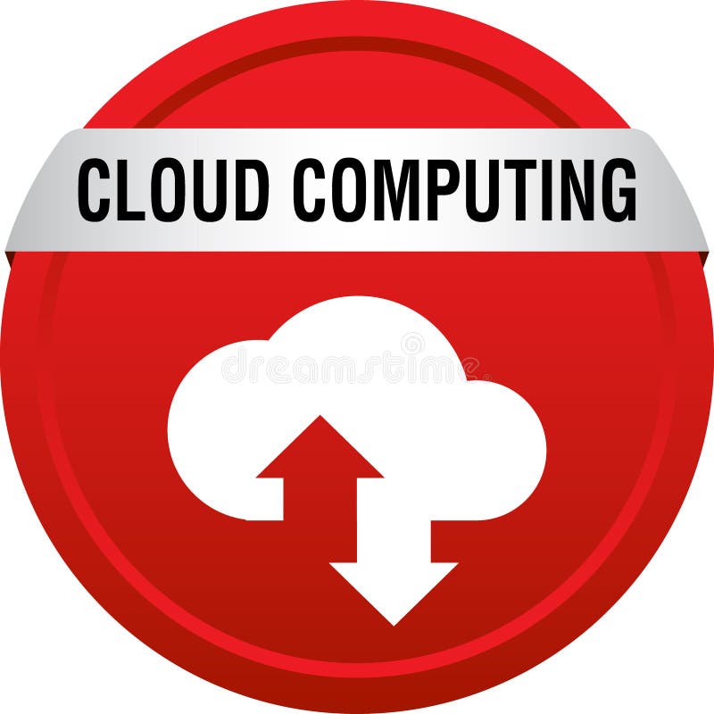 Cloud Computing Icon Web Button Stock Illustration - Illustration of ...