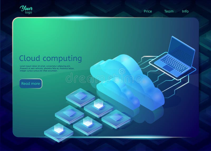 Cloud Computing Web Page Template. Isometric Vector Illustration ... Cloud Computing Web Page Template. Isometric Vector Illustration ...