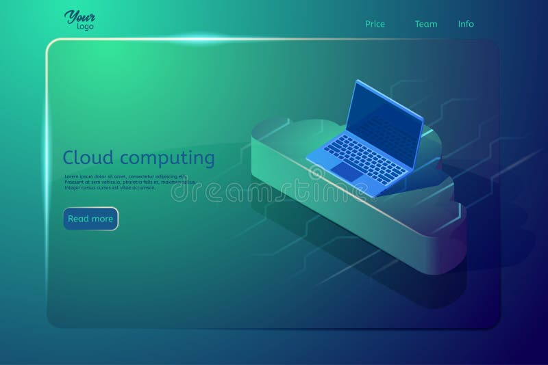 Cloud Computing Web Page Template and Banner. Isometric Vector ... Cloud Computing Web Page Template and Banner. Isometric Vector ...