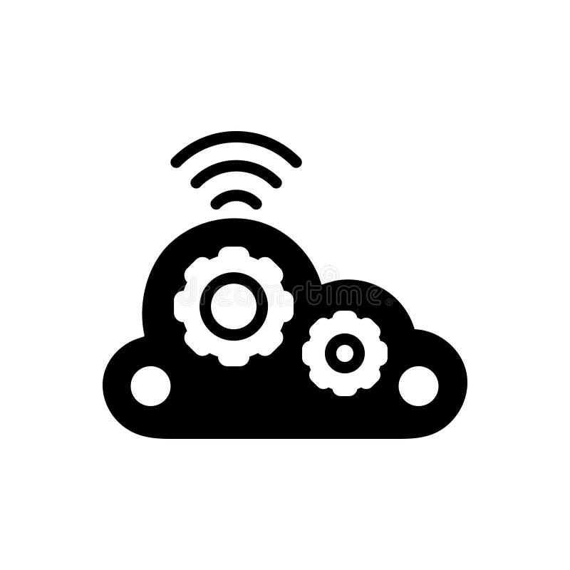 Black Solid Icon for Cloud Computing Wifi, Cloud and Router Stock ...
