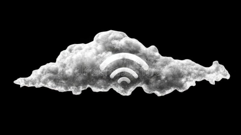 Cloud Computing and Wireless Signal on Transparent Background Stock ...