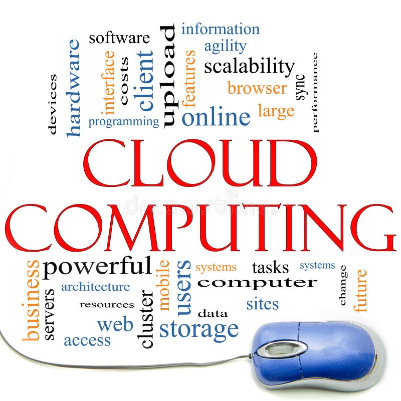 Cloud Computing Word Cloud and Mouse Stock Illustration - Illustration ...