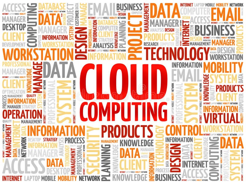 Cloud computing word cloud stock illustration. Illustration of message ...