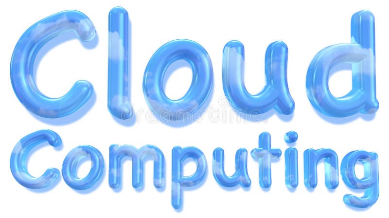 Cloud Computing Word with Sky Texture Stock Illustration - Illustration ...