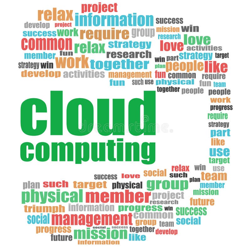Cloud Computing Words. Business Concept Stock Illustration - Illustration of imagination ...