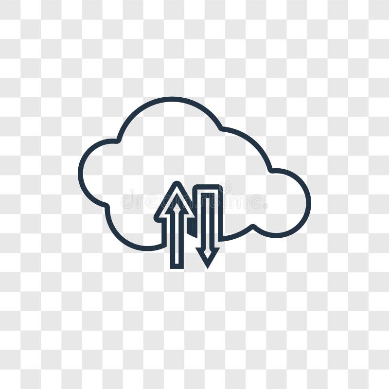 Cloud Concept Vector Linear Icon Isolated on Transparent Background ...