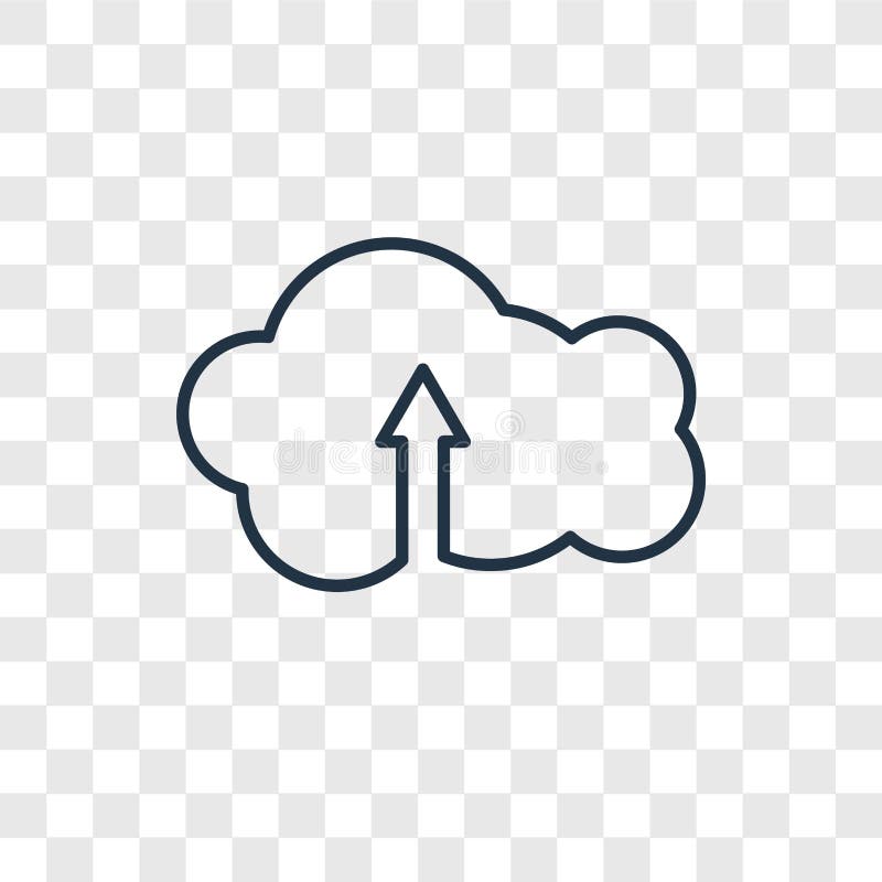 Cloud Concept Vector Linear Icon Isolated on Transparent Background ...