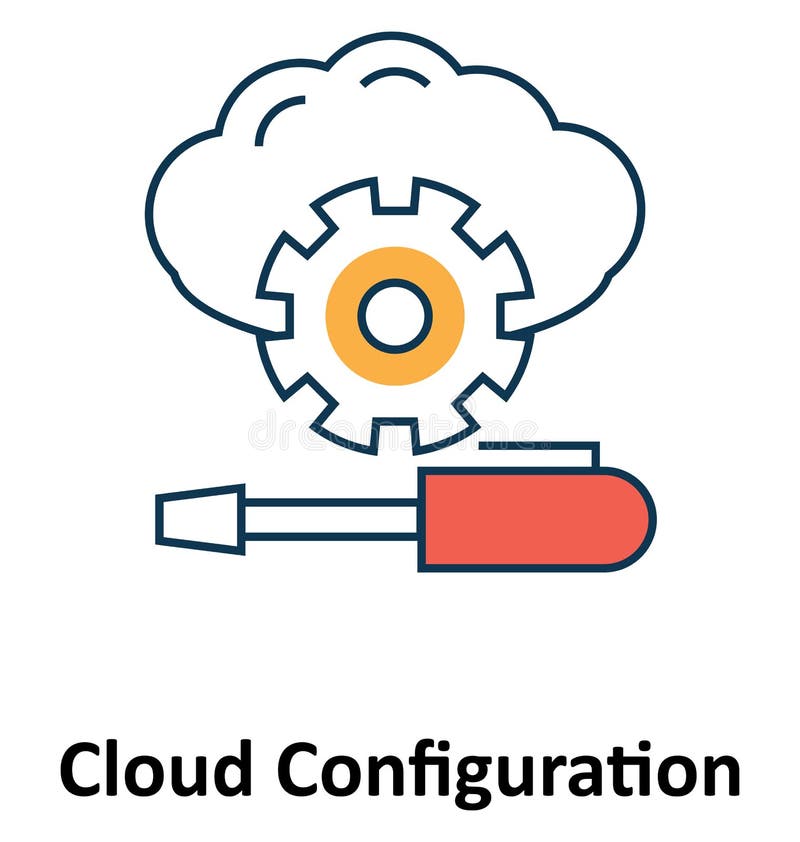 Cloud Configuration Isolated and Vector Icon for Technology Stock ...