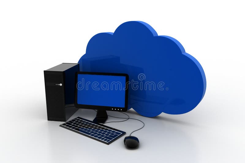 Cloud Connect with Computer Stock Illustration - Illustration of ...