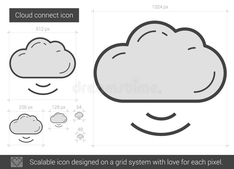 Cloud connect line icon. stock vector. Illustration of cloud - 85923877