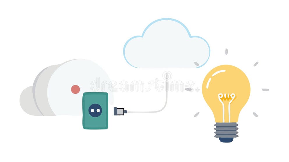 Cloud Connected Idea Icon, Remote Collaboration, Vector Design ...