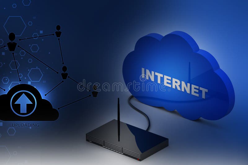 Cloud Connecting with Modem Stock Illustration - Illustration of chart ...