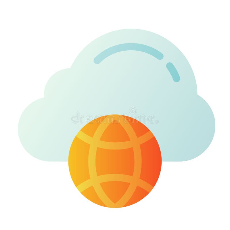 Cloud Connection Internet Technology Single Isolated Icon with Smooth ...