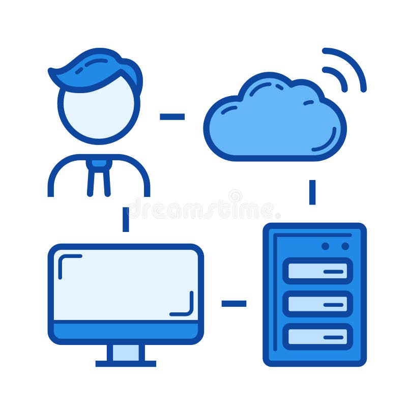 Cloud Connection Line Icon. Stock Vector - Illustration of mobile ...