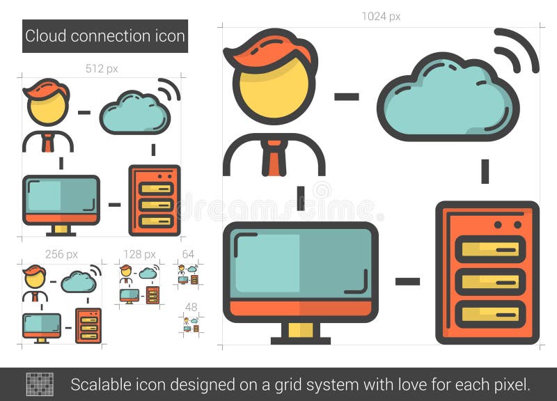 Cloud Connection Line Icon. Stock Vector - Illustration of modern ...