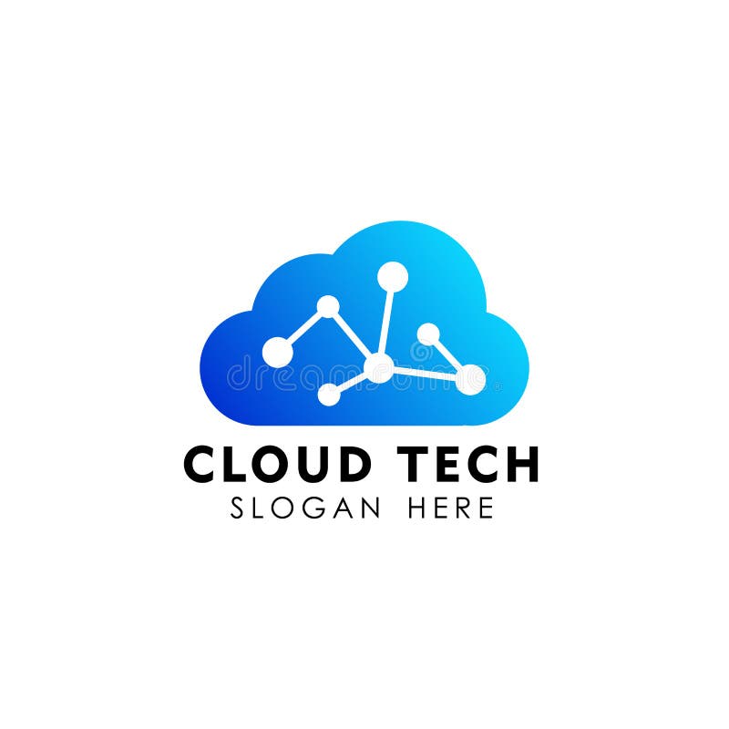 Cloud Connection Logo Design Template. Cloud Hub Vector Icon Stock Vector - Illustration of ...