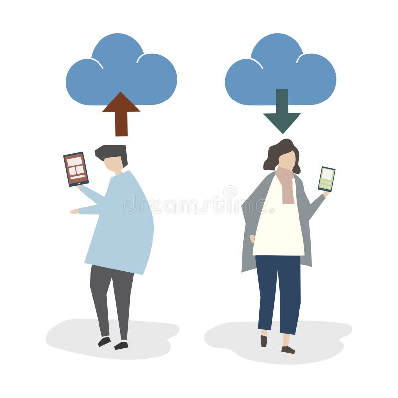 Illustration of People Avatar Cloud Connection Stock Illustration ...