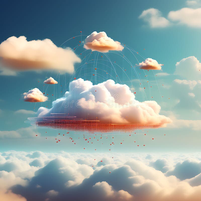 Cloud Connection Unleashed: Digital Illustration Created with ...