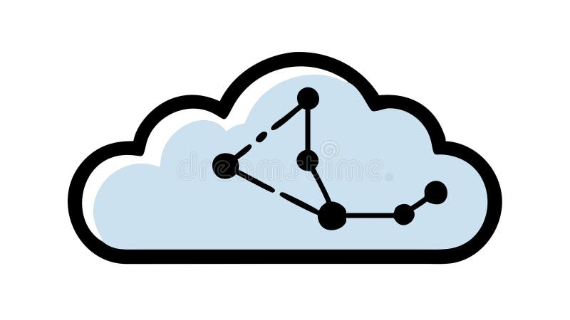 Cloud Constellation Network, Distributed Data, Scalable System, Vector Design Generative AI ...