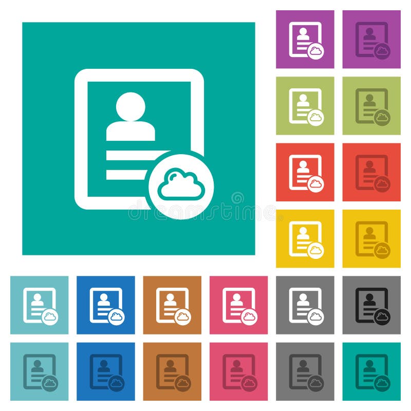 Cloud Contact Square Flat Multi Colored Icons Stock Vector ...