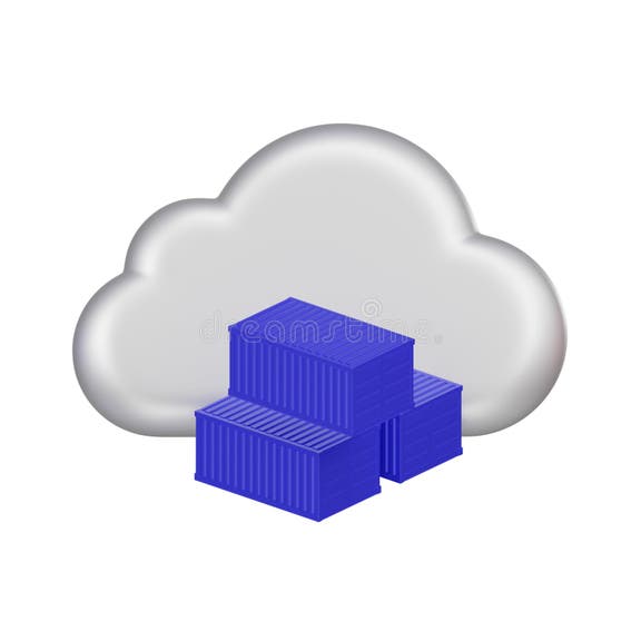 Cloud Container Platform As a Service (PaaS) 3d Icon Stock Image - Illustration of code ...